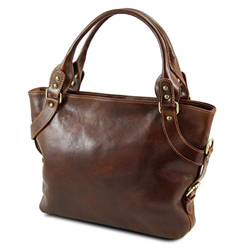 Tuscany Leather Ilenia Leather shoulder bag Dark Brown