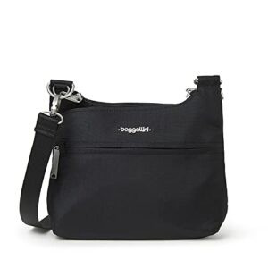 baggallini womens anti-theft charter crossbody bag cross body, black, one size us