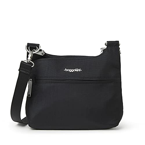 Baggallini Womens Anti-theft Charter Crossbody Bag Cross Body, Black, One Size US