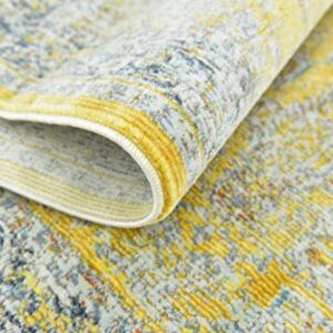 Unique Loom Baracoa Collection Area Rug - Prado (2' 2" x 6' 1" Runner, Yellow/ Ivory)