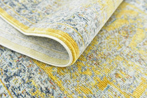 Unique Loom Baracoa Collection Area Rug - Prado (2' 2" x 6' 1" Runner, Yellow/ Ivory)