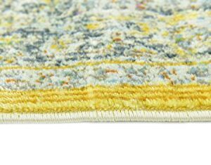 Unique Loom Baracoa Collection Area Rug - Prado (2' 2" x 6' 1" Runner, Yellow/ Ivory)