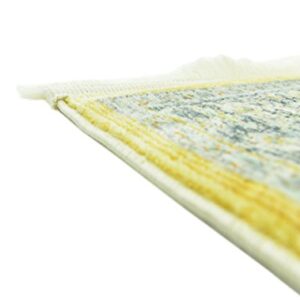 Unique Loom Baracoa Collection Area Rug - Prado (2' 2" x 6' 1" Runner, Yellow/ Ivory)