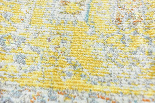 Unique Loom Baracoa Collection Area Rug - Prado (2' 2" x 6' 1" Runner, Yellow/ Ivory)