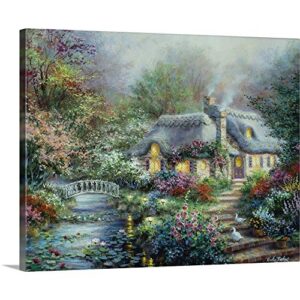 little river cottage canvas wall art print, artwork