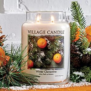 Village Candle Winter Clementine Large Apothecary Jar, Scented Candle, 21.25 oz.