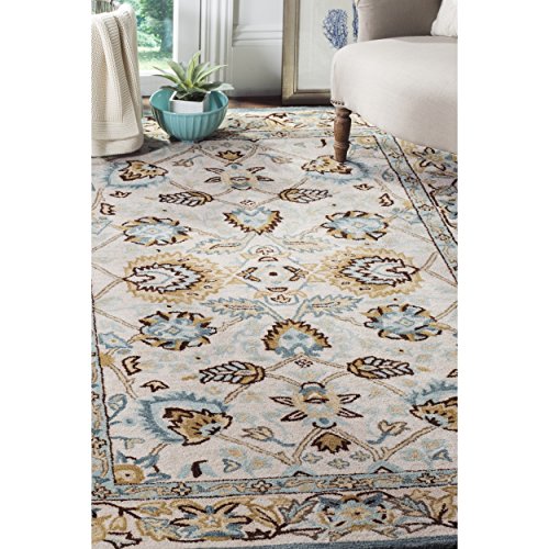 SAFAVIEH Antiquity Collection 6' x 9' Peacock / Blue AT812B Handmade Traditional Oriental Premium Wool Area Rug