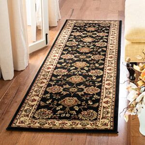 safavieh lyndhurst collection 2’3″ x 8′ black/ivory lnh555 traditional oriental non-shedding living room entryway foyer hallway bedroom runner rug