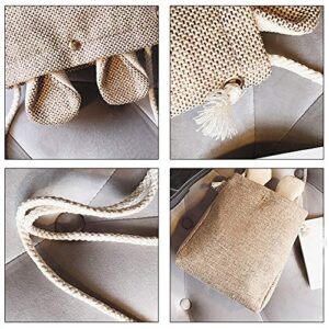 BCDshop Small Shoulder Bag for Women Girl Lovely Burlap Animal Ears Crossbody Bags Purse (Khaki)