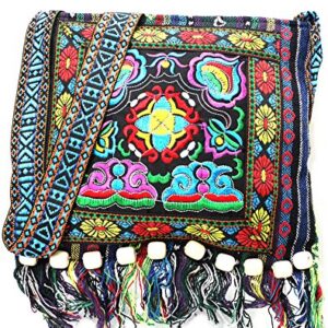 Fringe Tassel Shoulder Messenger Bag Women Hobo Shoulder Bags Crossbody Tote Handbag (10x11 Inches, Blue)