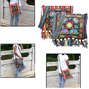 Fringe Tassel Shoulder Messenger Bag Women Hobo Shoulder Bags Crossbody Tote Handbag (10x11 Inches, Blue)