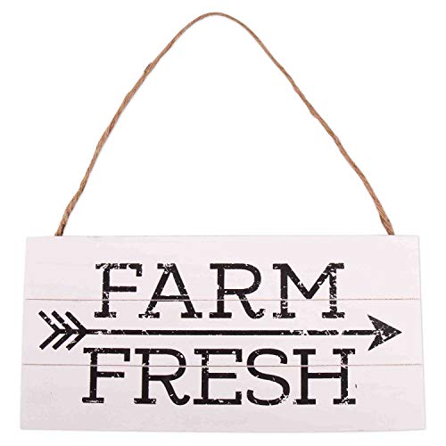 GSM Brands Farm Fresh Wood Plank Hanging Sign (13.75 x 6.9)