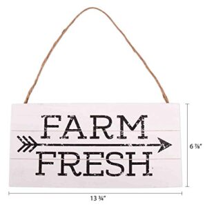 GSM Brands Farm Fresh Wood Plank Hanging Sign (13.75 x 6.9)