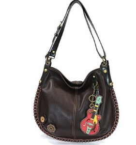 chala purse handbag hobo cross body convertible chocolate guitar bag