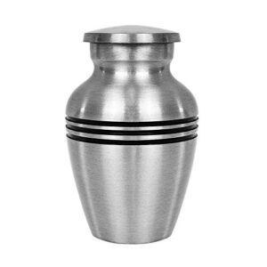 Trupoint Memorials Small Keepsake Urn for Human Ashes - Set of 1 - Beautiful and Timeless Token to Remember Your Loved One Lost - with Box and Velvet Bag -Find Comfort (Pewter Classic)