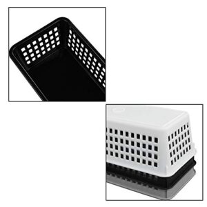 Utiao Plastic Storage Organizer Basket Trays, White, Grey, Black(6 Packs)