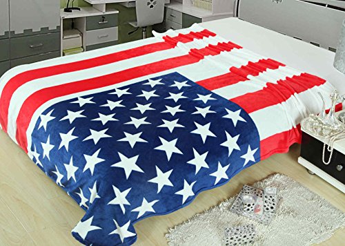 king's deal- Bed Blanket :79 inch x 59 inch Super Soft Warm Air Conditioning Throw Blanket for Bedroom Living Rooms Sofa,Oversized Travel Throw Cover Air Conditioned Room Blanket(USA Flag1)