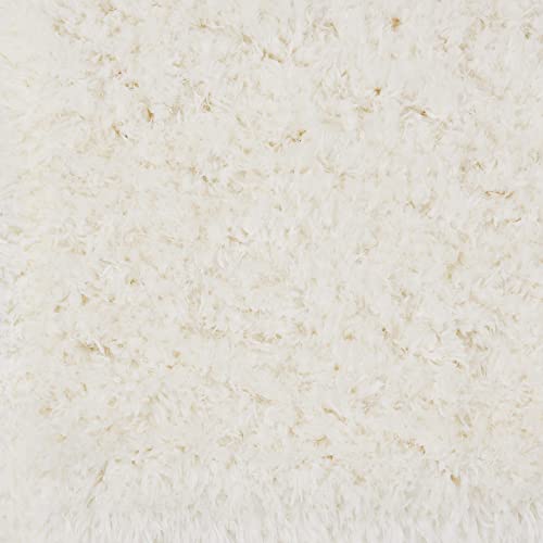 Nourison Ultra Plush Shag Solid Ivory 8'2" x 10' Area -Rug, Easy -Cleaning, Non Shedding, Bed Room, Living Room, Dining Room, Kitchen (8x10)