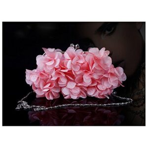 Kingluck Flower Design Satin and Silk Women Wedding Brial Clutch Bag/evening Handbags(more Colors) (pink)