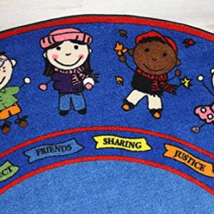 KidCarpet.com Friends Semicircle Rug, 12' x 6'