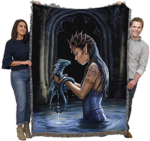 Pure Country Weavers Water Dragon Blanket by Anne Stokes Age of Dragons Collection - Gift Fantasy Tapestry Throw Woven from Cotton - Made in The USA (72x54)