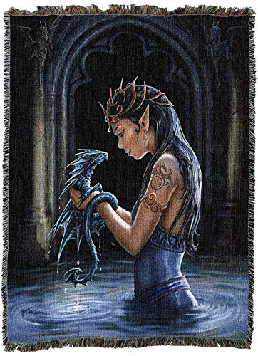 Pure Country Weavers Water Dragon Blanket by Anne Stokes Age of Dragons Collection - Gift Fantasy Tapestry Throw Woven from Cotton - Made in The USA (72x54)