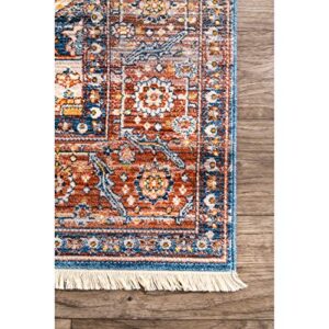 nuLOOM Jullian Vintage Floral Area Rug, 3' x 5', Rust