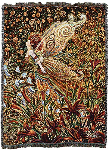 Pure Country Weavers Lily Fairy Blanket by Myles Pinkney - Gift Fantasy Tapestry Throw Woven from Cotton - Made in The USA (72x54)