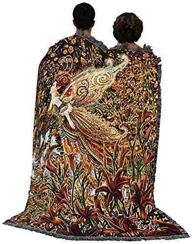 Pure Country Weavers Lily Fairy Blanket by Myles Pinkney - Gift Fantasy Tapestry Throw Woven from Cotton - Made in The USA (72x54)