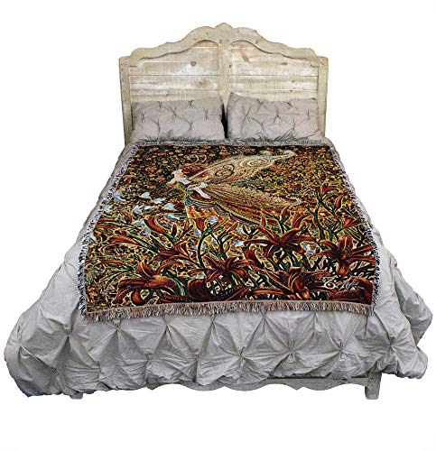 Pure Country Weavers Lily Fairy Blanket by Myles Pinkney - Gift Fantasy Tapestry Throw Woven from Cotton - Made in The USA (72x54)