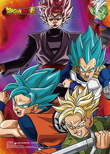 Great Eastern Entertainment Dragon Ball Super: Goku, Vegeta, Trunks, Zamasu and Goku Black Group Wall Scroll, 33 x 44-Inches