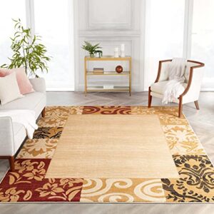 well woven dulcet damask ivory transitional area rug 5′ x 7’2”