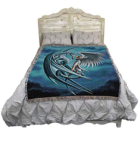 Pure Country Weavers Silverback Dragon with Angel Blanket by Anne Stokes Age of Dragons Collection - Gift Fantasy Tapestry Throw Woven from Cotton - Made in The USA (72x54)