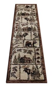 cabin style area rug runner 2 feet 2 inch x 7 feet 2 inch design l-362