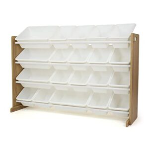 humble crew toy organizer with 20 storage bins, natural/white