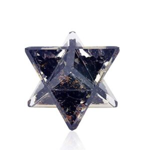 orgonite crystal black tourmaline merkaba | negative aura protection meditation energy generator for balancing chakras