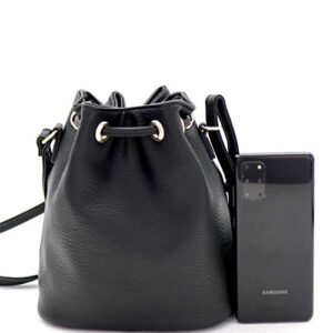 Casual Soft PU Leather Drawstring Small 2 Way Bucket Shoulder Bag Crossbody