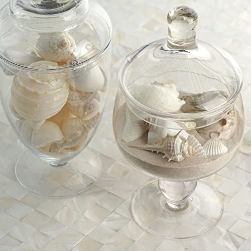 TABLECLOTHSFACTORY 3 Pack | Clear Glass Apothecary Jars Candy Buffet Containers with Lids For Wedding Party Favor Decor - 9"/10"/11"