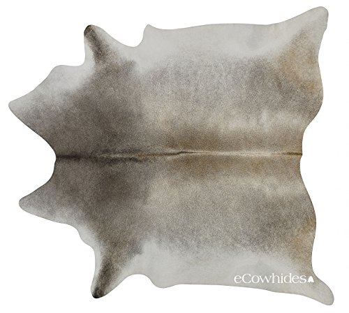 ecowhides Grey Palomino Brazilian Cowhide Area Rug, Cowskin Leather Hide for Home Living Room (XXL) 8 x 7 ft