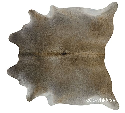 ecowhides Grey Palomino Brazilian Cowhide Area Rug, Cowskin Leather Hide for Home Living Room (XXL) 8 x 7 ft