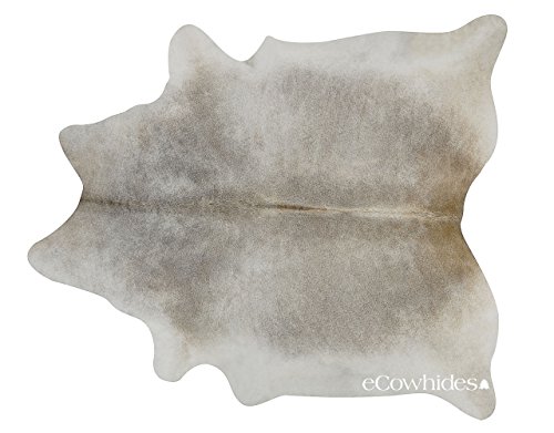 ecowhides Grey Palomino Brazilian Cowhide Area Rug, Cowskin Leather Hide for Home Living Room (XXL) 8 x 7 ft