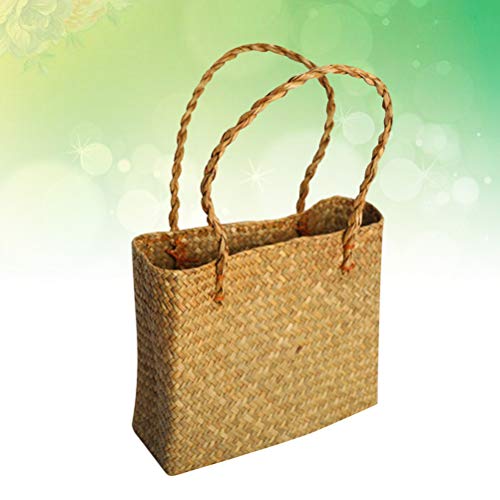 FENICAL Women Summer Straw Bag Casual Rattan Woven Beach Bag Large Capacity Tote Handmade Women Shoulder Bag