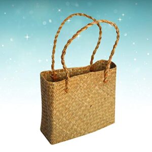 FENICAL Women Summer Straw Bag Casual Rattan Woven Beach Bag Large Capacity Tote Handmade Women Shoulder Bag