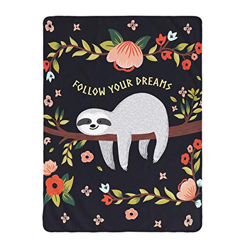 Jekeno Sloth Print Throw Blanket Smooth and Soft Blanket Kid Baby for Sofa Chair Bed Office Travelling Camping 50"x60"