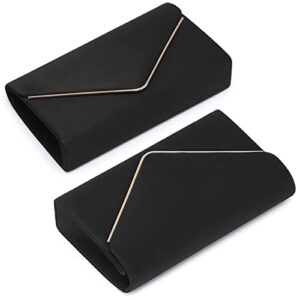 Dasein Ladies' Velvet Evening Clutch Handbag Formal Party Clutch For Women With Chain Strap (Black)