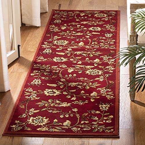 SAFAVIEH Lyndhurst Collection 2'3" x 8' Red / Multi LNH552 Traditional Floral Non-Shedding Living Room Entryway Foyer Hallway Bedroom Runner Rug