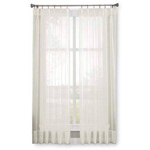 Curtainworks Soho Voile Sheer Pinch Pleat Curtain Panel, 29 by 84", Oyster (Pack of 1)