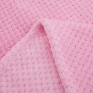 charmsamx Reversible Throw Sherpa Blanket Soft Cozy Fleece Blanket Thickened Reversible Winter Warm Blankets Solid Comfortable Microfiber Lightweight Blankets for Bed Sofa Couch Pink