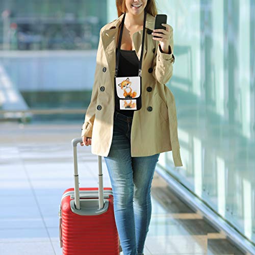 ALAZA Cute Little Fox Animal Print Small Crossbody Wallet Purse Cell Phone Bag Rfid Passport Holder with Credit Card Slots