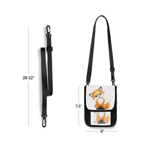 ALAZA Cute Little Fox Animal Print Small Crossbody Wallet Purse Cell Phone Bag Rfid Passport Holder with Credit Card Slots